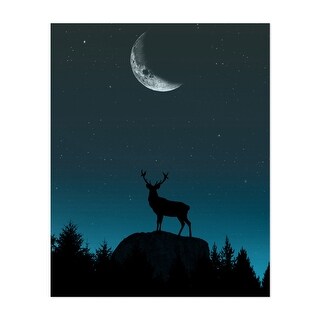 WILD NATURE NOCTURNE Digital Animals Deer Landscape Art Print/Poster ...