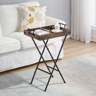 Taomika (Set of 2) Modern Folding Tray Table,Rustic Brown - Bed Bath ...