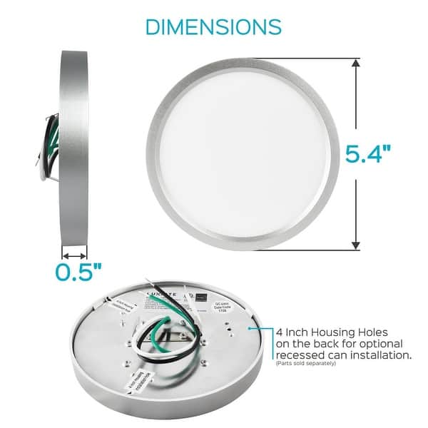 Luxrite 5 Inch Surface Mount LED Ceiling Light, 10W, 600 Lumens ...