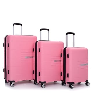 Pink Carry On Suitcase 3 Piece Lightweight Luggage Set - Bed Bath ...