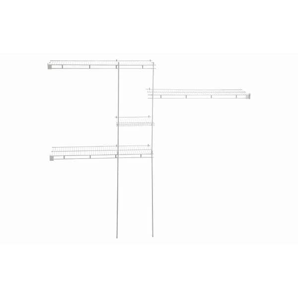 ClosetMaid Fixed Mount 60 - 96 inch White Wire Closet Organizer - Bed ...