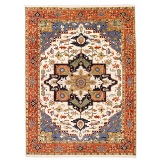 ECARPETGALLERY Hand-knotted Serapi Heritage Ivory Wool Rug - 8'11 x 11 ...