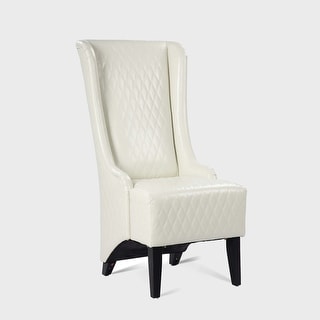 22" Wide Wing High Back Chair Leather Padded Seat Side Chair for Living ...