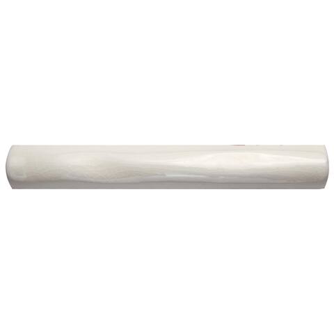 Merola Tile Antic Craquelle Torello White 3/4" x 6" Ceramic Wall Trim ...