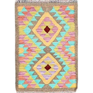 Shahbanu Rugs Colorful Reversible Flat Weave Hand Woven Pure Wool ...