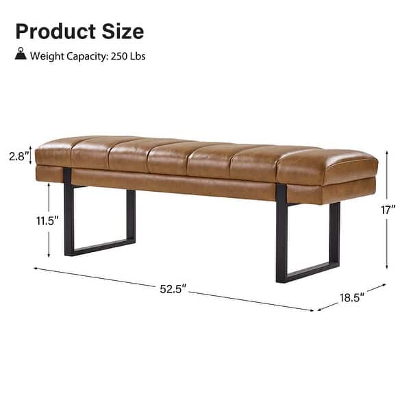 Laurens Modern 52.5'' Channel Tufted Bench with Mental Legs by HULALA ...