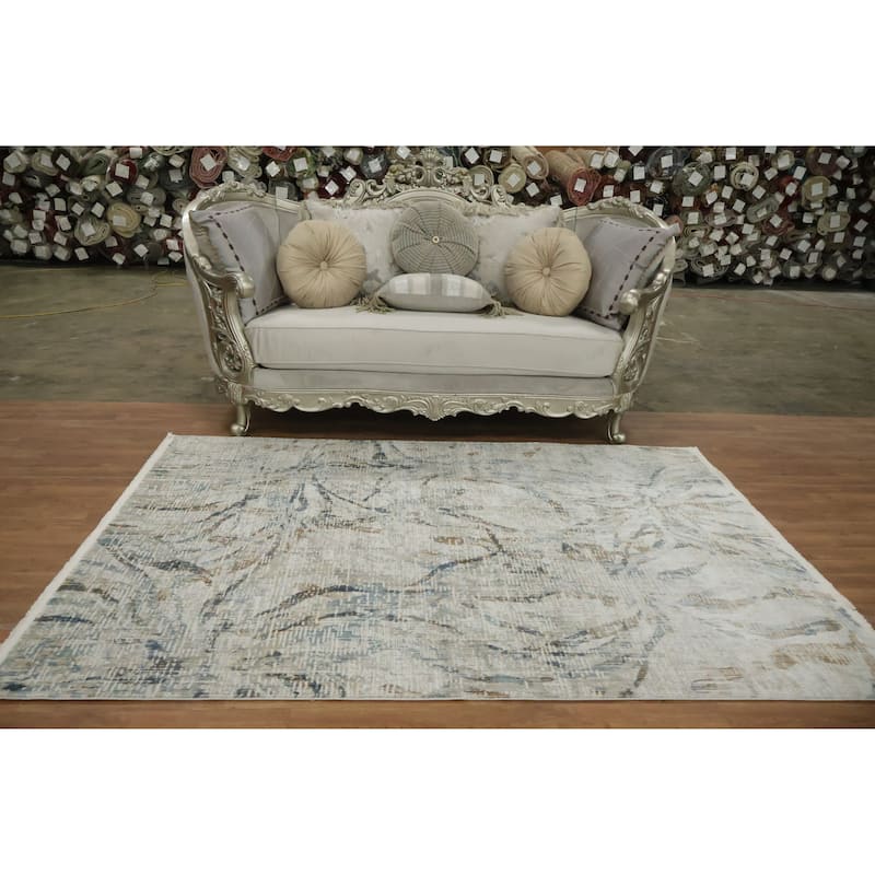 Machine Made Multi-Colored Abstract Area Rug - 7' 7'' X 5' 2 ...