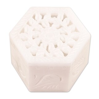 Novica Handmade Blooming Traditions Alabaster Jewelry Box - Bed Bath ...