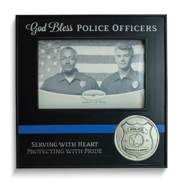 Curata God Bless Police Officers Wooden 6x4 Photo Frame - Bed Bath ...