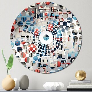 Designart "Blue Metropolis Matrix Pattern" - Modern Geometric ...