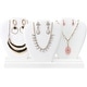 Deluxe White Faux Leather Covered MDF Wood Multiple Necklace Display ...