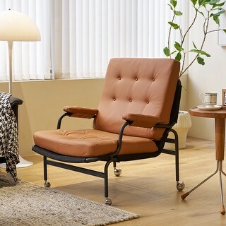 Leather Armchair, Modern Accent Chair High Back, Living Room Chairs ...