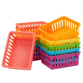 12-Pack Small Colorful Plastic Classroom Storage Baskets - Bed Bath ...