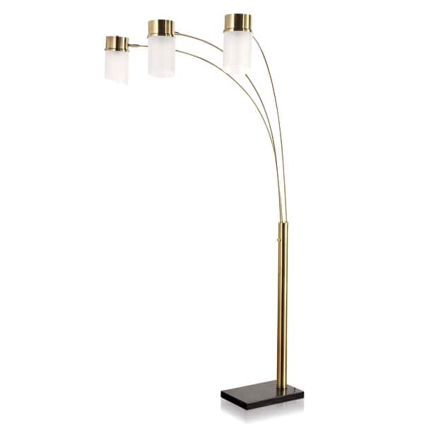 StyleCraft Rosalind - Mid Century Modern Metal & Marble Arch Floor Lamp ...
