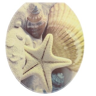 Bathroom PVC Starfish Pattern Removable Toilet Lid Sticker - multi ...