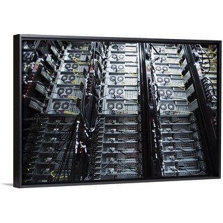 "Server racks and cables" Black Float Frame Canvas Art - Bed Bath ...