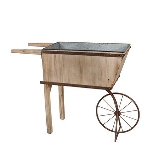 Sagebrook Home TIN & WOOD WHEELBARROW PLANTER, GRAY - Bed Bath & Beyond ...