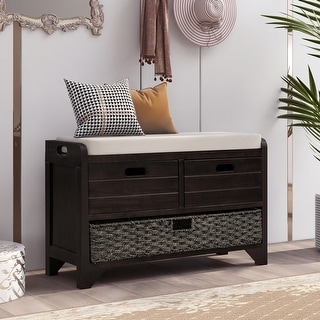 Storage Bench with Removable Basket & Drawers, Fully Assembled Benches ...