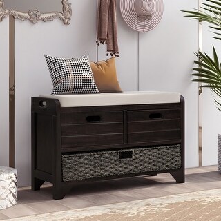Versatile Storage Bench with Cushion and Multiple Compartments for Home ...