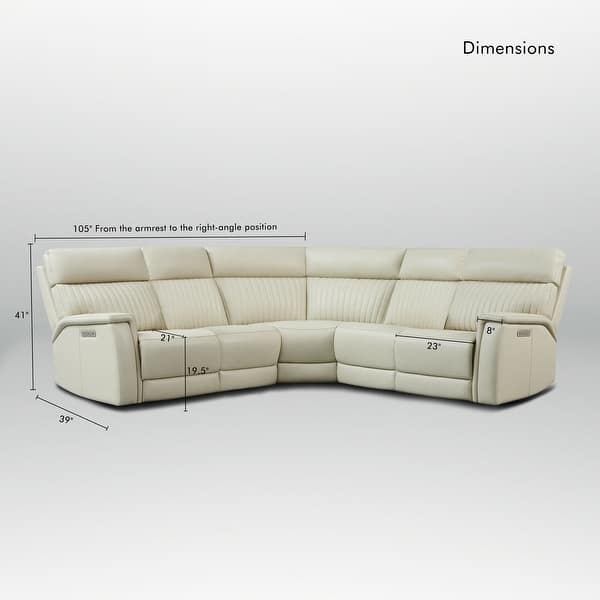 5PCS, 3 power Recliners, Leather Reclining Sectional with Power ...