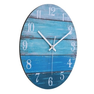 12 Inch Wooden Wall Clock, Quartz Silent Retro Style Round Wall Clocks ...