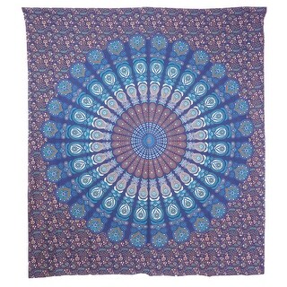 Large Wall Tapestry Hanging Navy Blue Cotton - 84" x 94" - Bed Bath ...