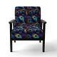 Designart "Blue And Pruple Vibrant Peacock Feather" Upholstered Animal ...