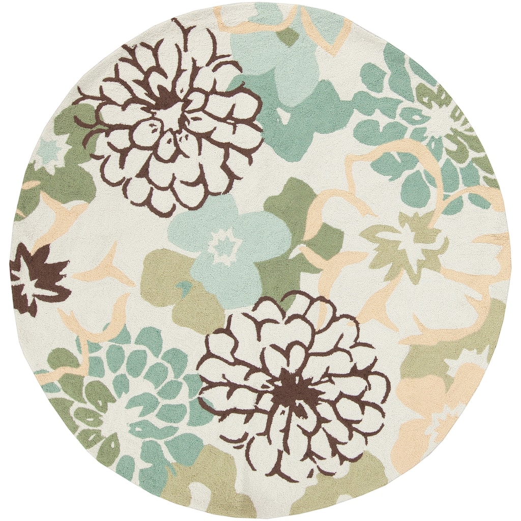 Hand-Hooked Farmington Area Rug - 6' Round - Overstock - 12152216