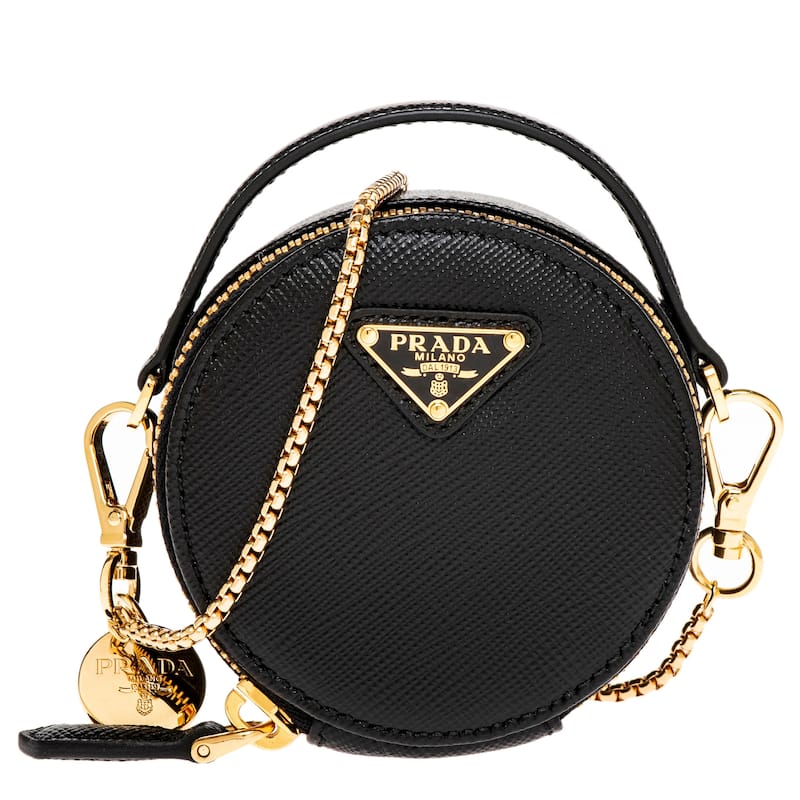 Prada Saffiano Round Leather Mini Bag - Overstock - 43007977