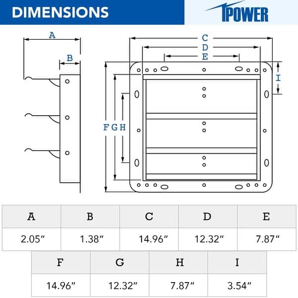 12-Inch Silver Aluminium Square Automatic Gravity Shutter Louver Vent ...