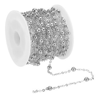 16 Feet Beading Chain with Spool, Brass Chain Link, Silver - 16 Feet ...