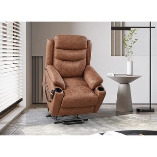 Electric Power Lift Recliner Chair with 2 Cup Holders, 2 Side Pockets ...
