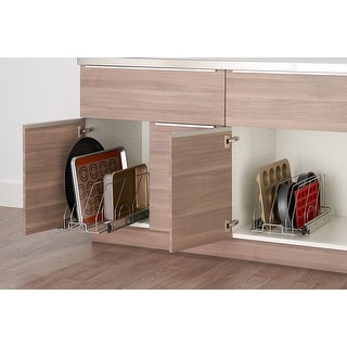 TRINITY PRO® EcoStorage® Sliding Bakeware Organizer, Chrome, 2-Pack ...