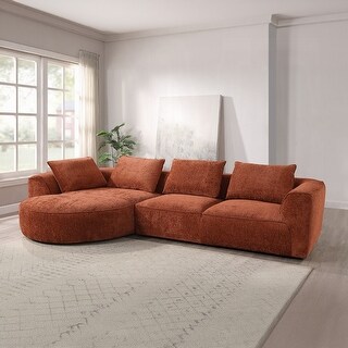 Soniya Brown Sectional Sofa with 4 Pillows - Bed Bath & Beyond - 41297642