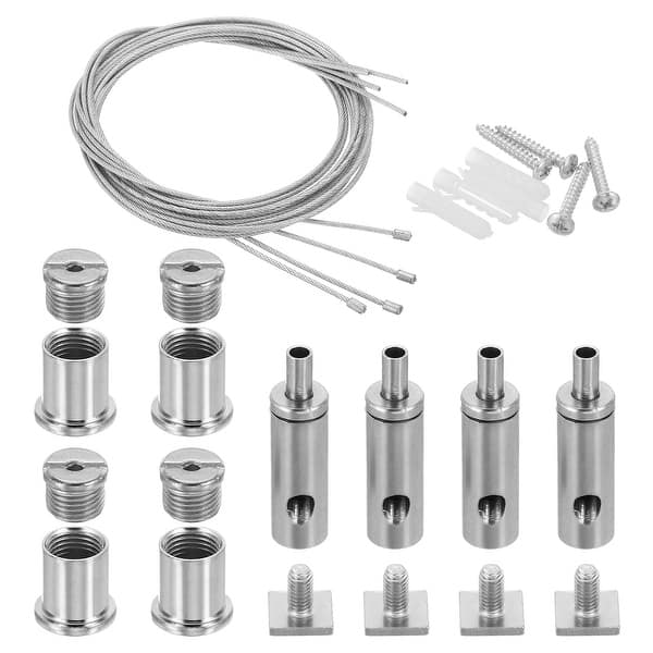 4 Set Ceiling Cable Hanging Kit LED Panel Light Steel Adjustable Wire ...