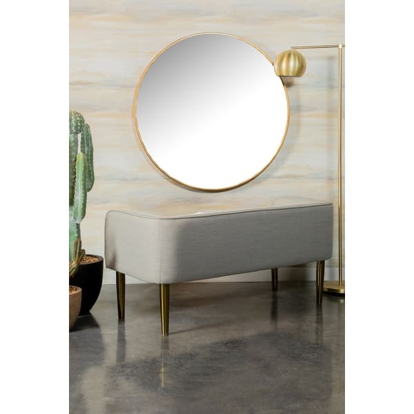 Loren Low Back Upholstered Bench with Metal Legs - Bed Bath & Beyond - 33988176