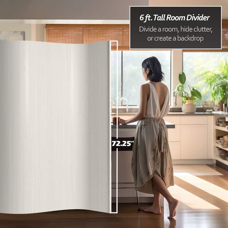 Handmade Bamboo Wave 6-foot Screen (China) - On Sale - Overstock - 7647733