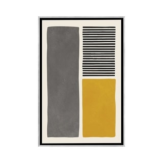 iCanvas "Mustard Gray Black Lines I" by EmcDesignLab Framed - Bed Bath ...