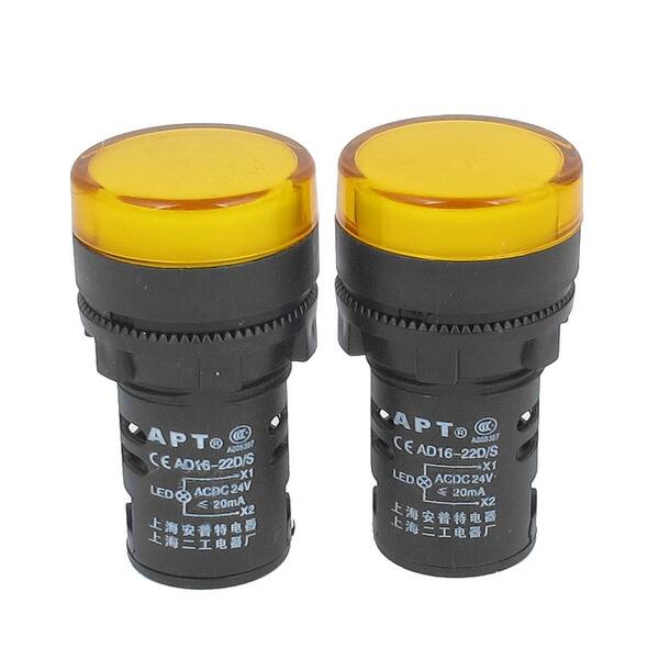 2pcs Orange Electrical Circuit LED Indicator Pilot Signal Light Lamp ...