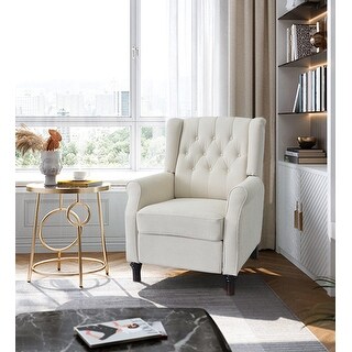 Linen Recliner Sofa with Push-Back Mechanism and Ergonomic Design - Bed ...