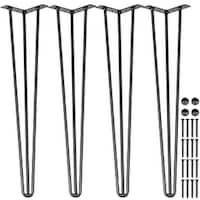 VEVOR Hairpin Table Legs 28 inch, Set of 4 DIY Desk Table Legs 3 Rods ...