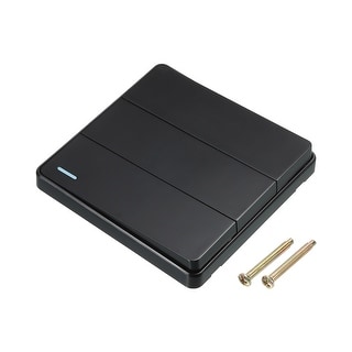 Light Switch Wall Panel Push Button 3 Gang 2 Way Black 250V 10A ...