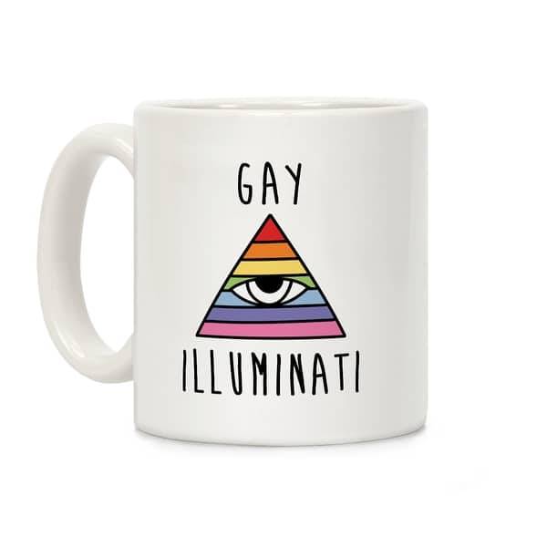 Gay Illuminati White 11 Ounce Ceramic Coffee Mug by LookHUMAN - Bed ...