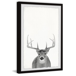 'Grey Deer' Framed Painting Print - Bed Bath & Beyond - 34829920
