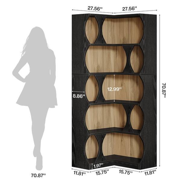 5-Tier Modern L-Shaped Book Shelf Display Bookshelf - Bed Bath & Beyond ...