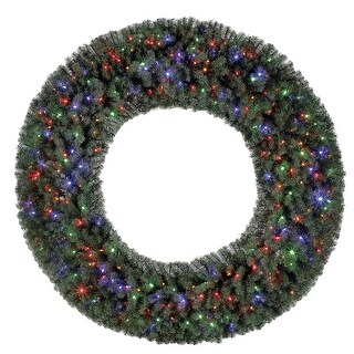 Home Heritage 72 Inch Large Artificial Christmas Wreath Prelit w/ 400 ...