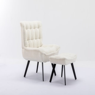 Modern Soft Teddy Fabric Material Large Width Accent Chair Leisure ...