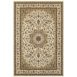 Harding Ivory Beige Oriental Medallion Traditional Area Rug - Bed Bath ...