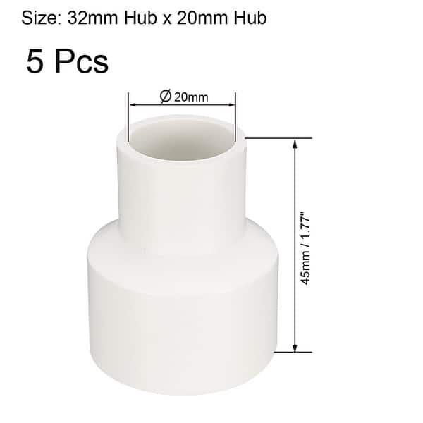 PVC Reducing Coupling Hub by Hub Pipe Fitting Adapter Connector 5pcs ...