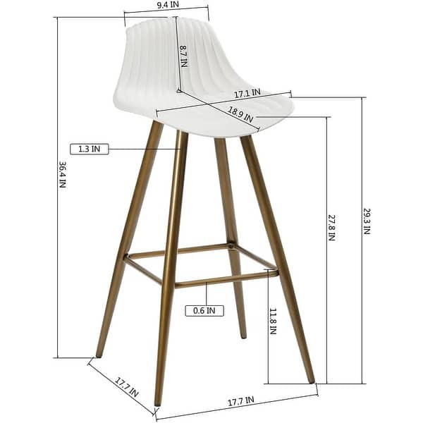 Set of 2 Bar Stools, 36.4inch Height High Counter Stool with Backrest ...